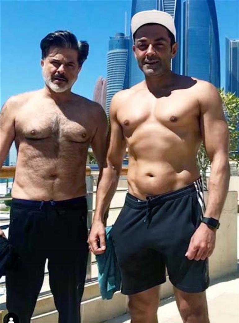 Anil Kapoor poses with "Animal Ka Enemy" Bobby Deol in throwback picture